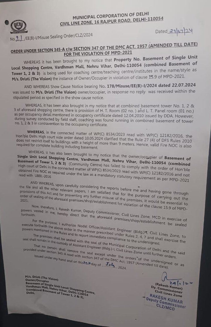 Vikas Divyakirti Faces Backlash as MCD Shuts Down Drishti IAS Classes ...